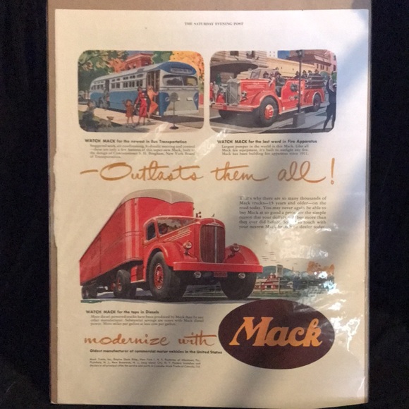 Mack | Art | 2 Pages Mack Truck Vintage Advertisements 95 ...